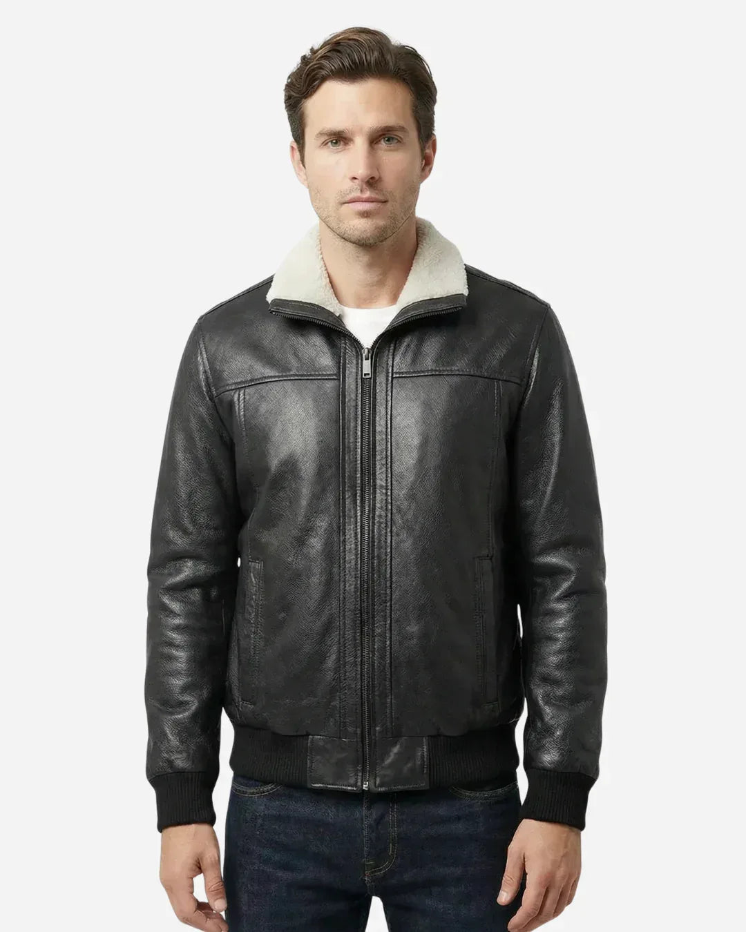 Boreal Bomber Black Leather Jacket – Glacier Leather