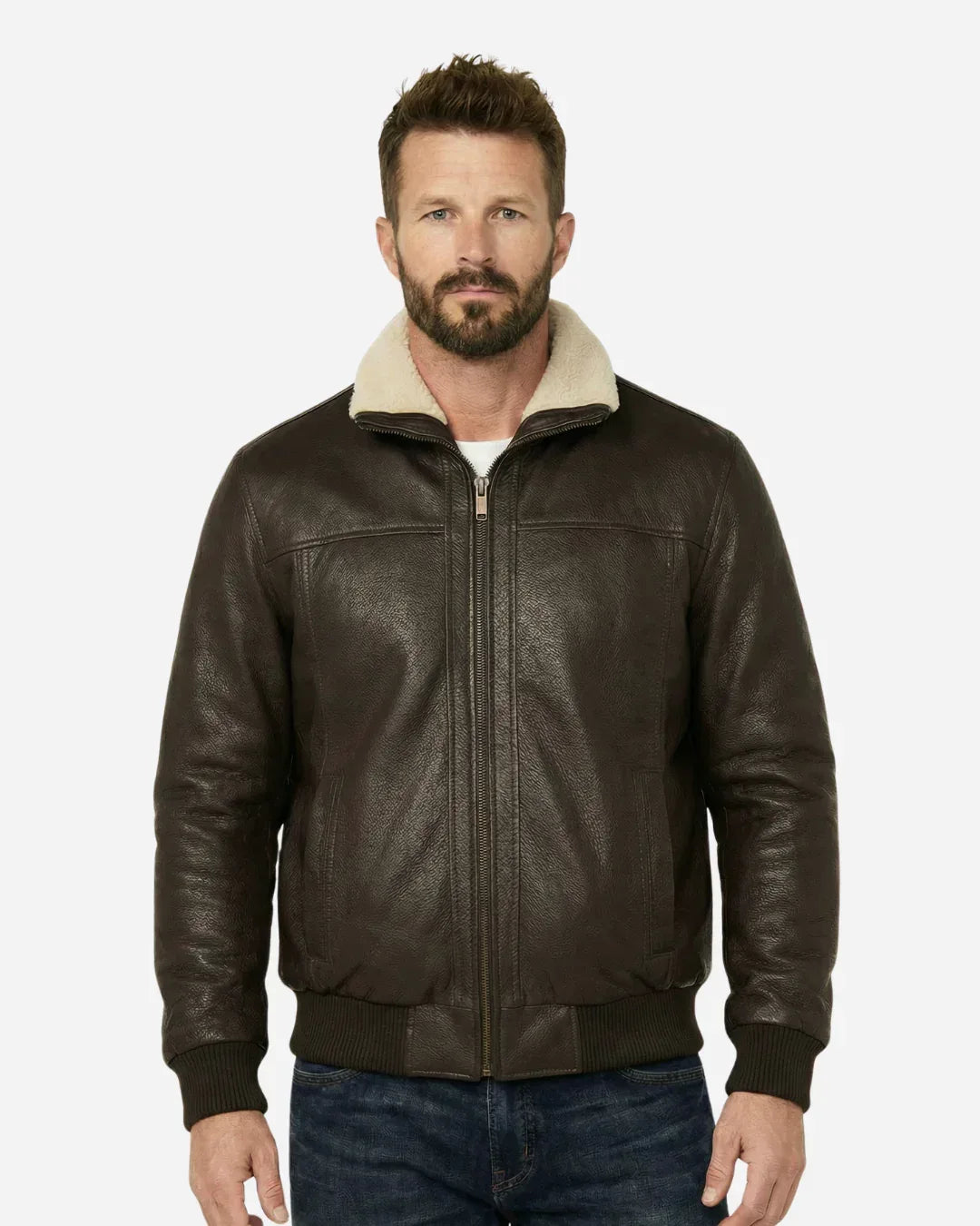 Boreal Bomber Brown Leather Jacket – Glacier Leather